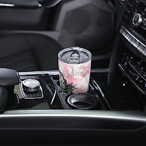 Dujiea 20oz Tumbler With Lid And Straw, Eiffel Tower Pink Lovers In Paris Vacuum Insulated Iced Coffee Mug Reusable Travel Cup Stainless Steel Water Bottle