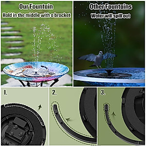 AISITIN Solar Fountain Pump for Bird Bath Upgraded 2024, 3.5W Solar Water Pump DIY Kit with 9.8ft Cord & Multiple Nozzles, Solar Bird Bath Fountain with Wire for Garden, Ponds and Outdoor