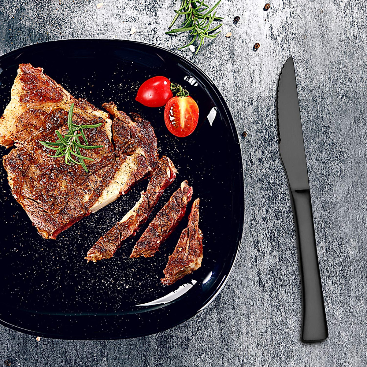 sharecook SHARECOKK Steak Knives Set of 4 - Stainless Steel Serrated Steak Knives, Kitchen Steak Knife Set, Dishwasher Safe