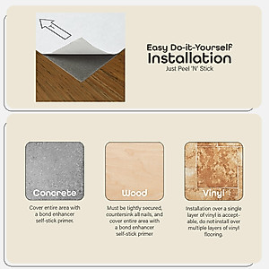 Sterling Vinyl Plank Flooring 2.0mm, 10 Planks - 6" x 36", Medium Oak - No Adhesive Needed, Embossed DIY Flooring - Natural Wood Grain Feel for Kitchen, Dining Room, & Bedrooms by Achim Home Décor