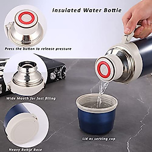 ConToose Insulated Water Bottle, Stainless Steel Sports Water Bottles with Handle, 40oz, Black