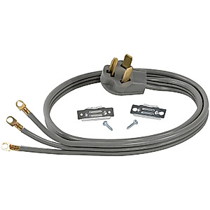 Certified Appliance Accessories 30-Amp Appliance Power Cord, 3 Prong Dryer Cord, 3 Wires with Eyelet Connectors, 5 Feet, Copper Wire
