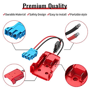 Kzreect 18V Power Wheels Adapter for Milwaukee 18V Battery, Power Wheels Battery Conversion Kit with Fuse Holder and Wire Harness Connector, Compatible with Peg-Perego Kids Ride-on Toy