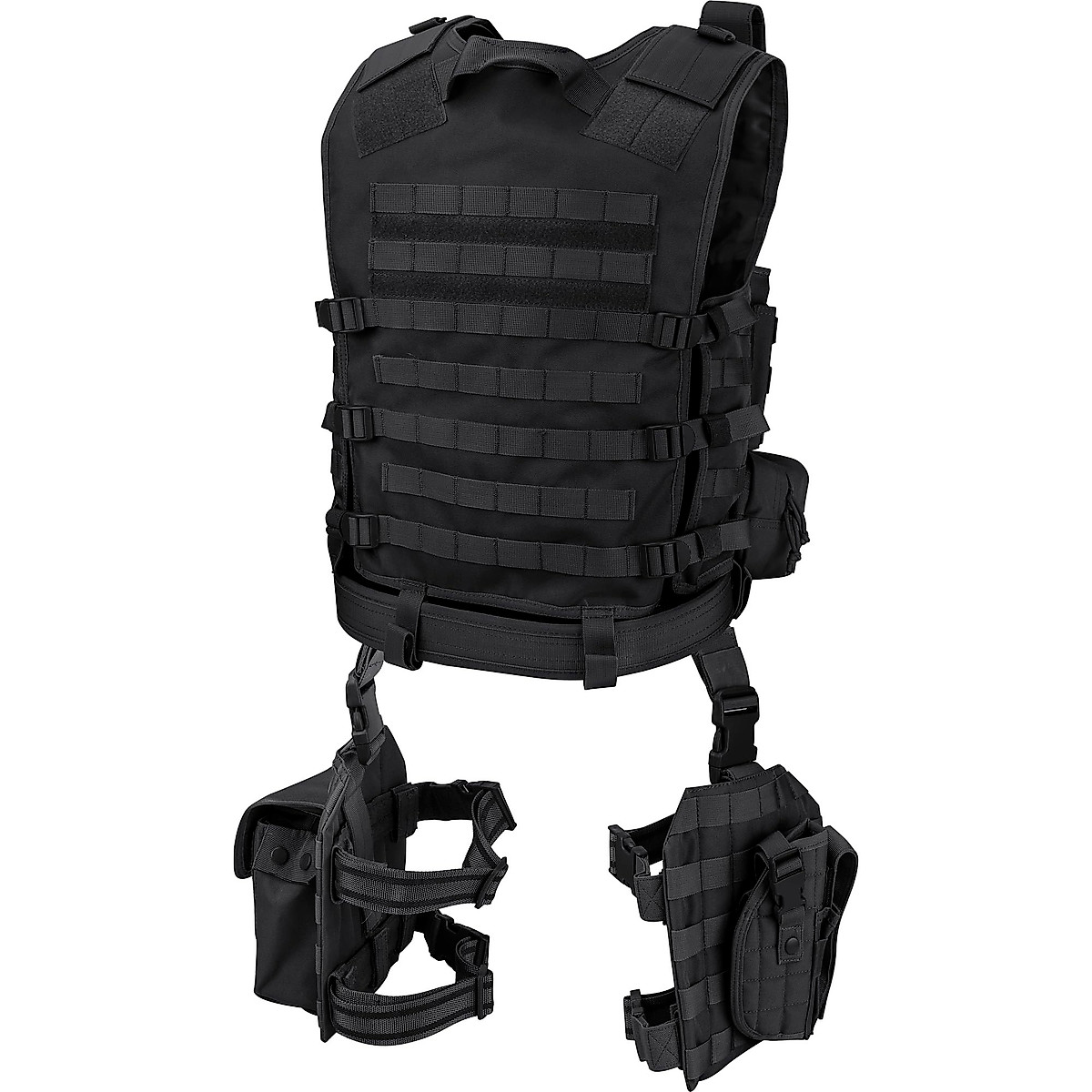 Barska BI12016 Loaded Gear VX-100 Tactical Vest and Leg Platform, Black, One Size