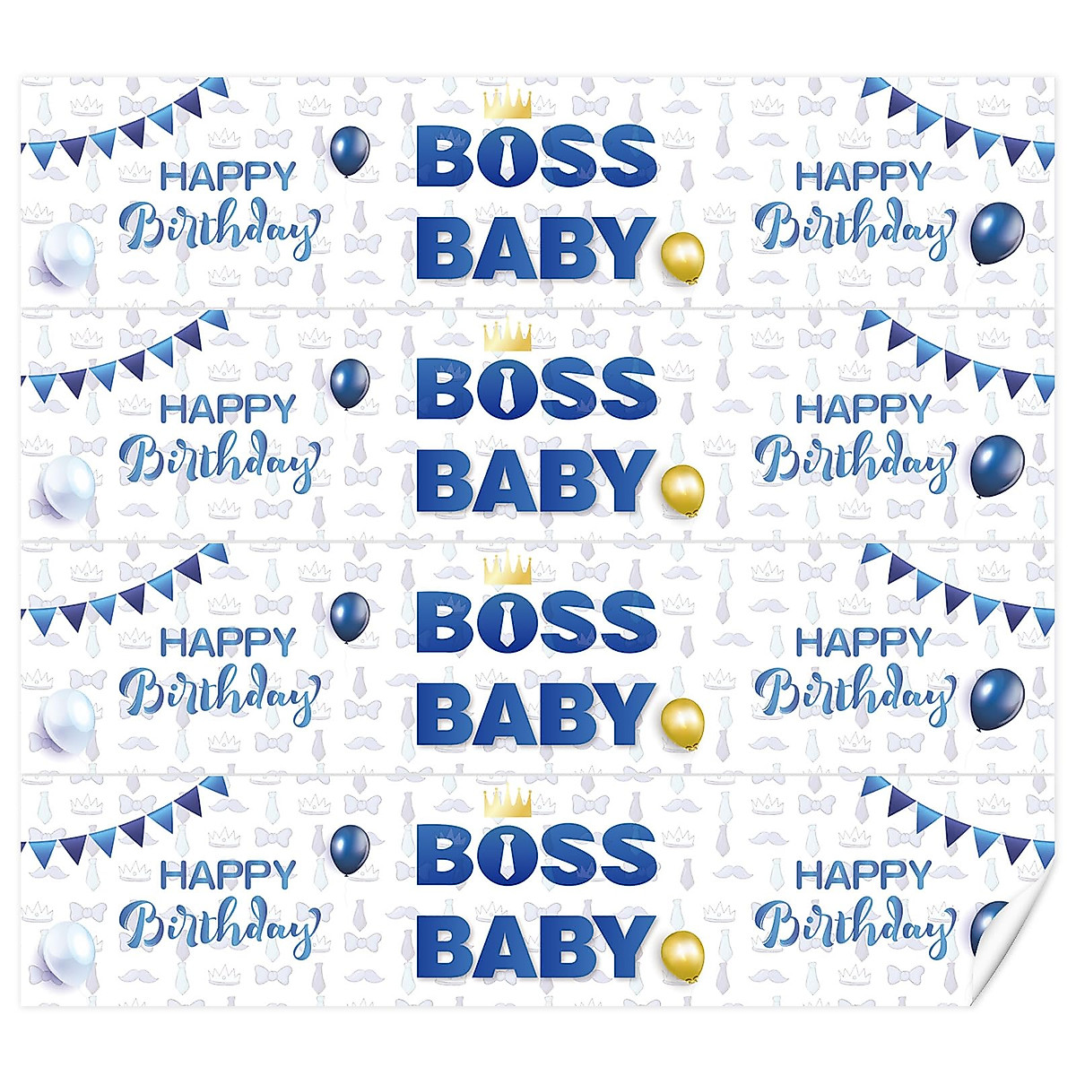 Ambishi 32 Pcs Boss Boy Water Bottle Labels, Boys 1st Birthday Party Decoration Stickers, Baby Shower/Gender Reveal Party Favors Water Bottle Decor Sign