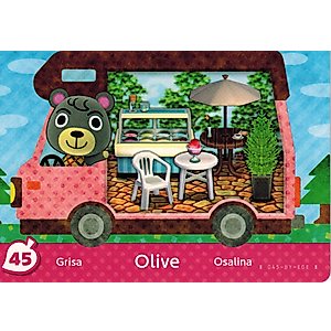 Nintendo New Leaf Animal Crossing Welcome Amiibo Card Olive 45/50 USA Version