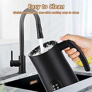 Milk Frother, 4 in 1 Electric Milk Frother and Steamer with Handle, Saicefe 11.8oz/350ml Automatic Warm and Cold Foam Maker for Coffee,Latte, Cappuccino, Hot Chocolate, 400W, Black