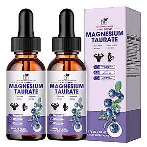 (2 Pack) Magnesium Complex Liquid Supplement, 2000mg Magnesium Taurate with Magnesium Glycinate 500mg,Malate,Aspartate,for Cardiovascular Health,Sleep,Calm,Cramps Support