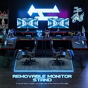 JUMMICO L Shaped Gaming Desk, 51 Inch Pc Corner Table, Computer Corner Desk with Monitor Stand for Home Office Sturdy Writing Workstation (Large, Black)