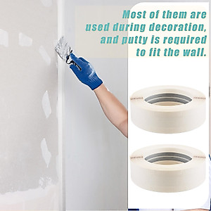 Pangda 150 Feet by 2 Inch Reinforced Corner Drywall Tape Inside Outside Corner Tape Drywall Tape with Metal No Adhesive Side for Wall Crack Repair Tool