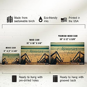 Lantern Press 6x9 Inch Wood Sign, Ready to Hang Wall Decor, Sanibel Island, Florida, Memories Made Here, Sandy Staircase, Beach Sentiment