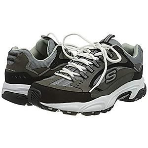 Skechers mens Stamina Nuovo fashion sneakers, Charcoal/Black, 10 Wide US