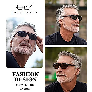 Eyekepper Large Clip On Sunglasses With Spring Draw Bar Polarized Grey Lens 57x39MM