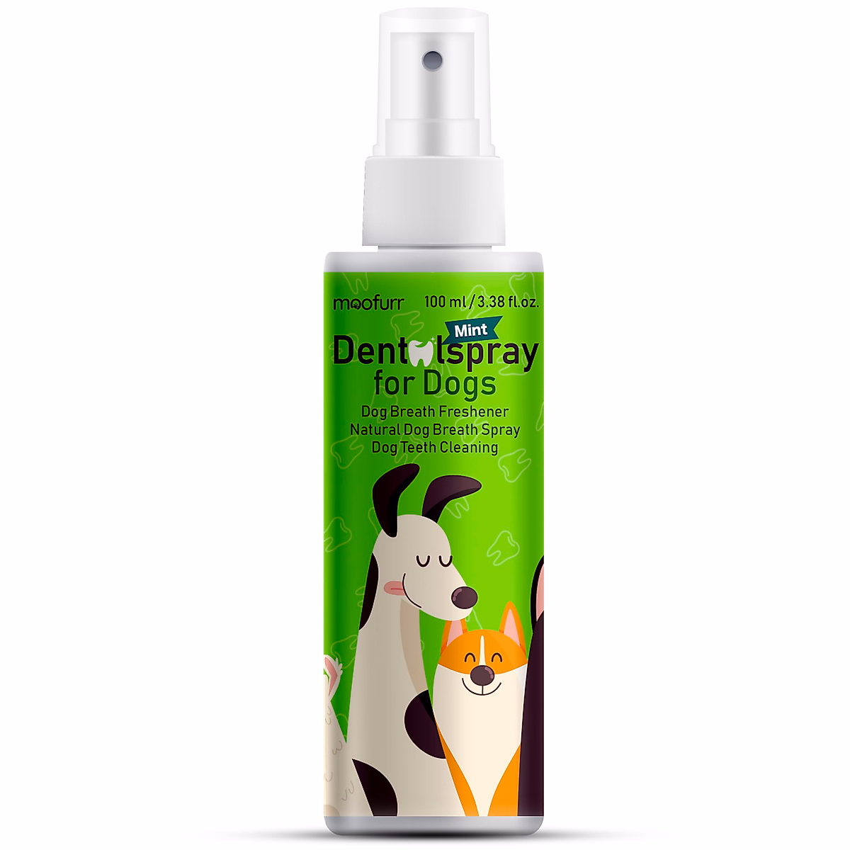 Moofurr Natural Fresh Breath Dental Spray 3.38 fl.oz - Dog Breath Spray I Mint Dog Breath Freshener I Dog Teeth Cleaning