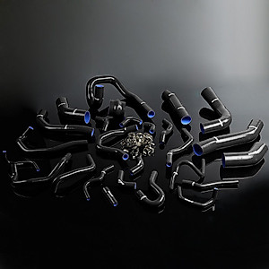PIT66 Silicone Radiator Hose Kit,Compatible with Toyota Supra MA70 MK3 7M-GT/7MGTE Turbo 3.0L Black with Clamps