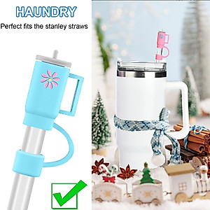 12 Pack Replacement Straws and Covers for 40 oz Stanley Adventure Travel Tumbler Cup, Reusable Plastic Straws with Cleaning Brush, Compatible with 40oz 30oz 20oz 14oz Stanley Water Jug, 12inch