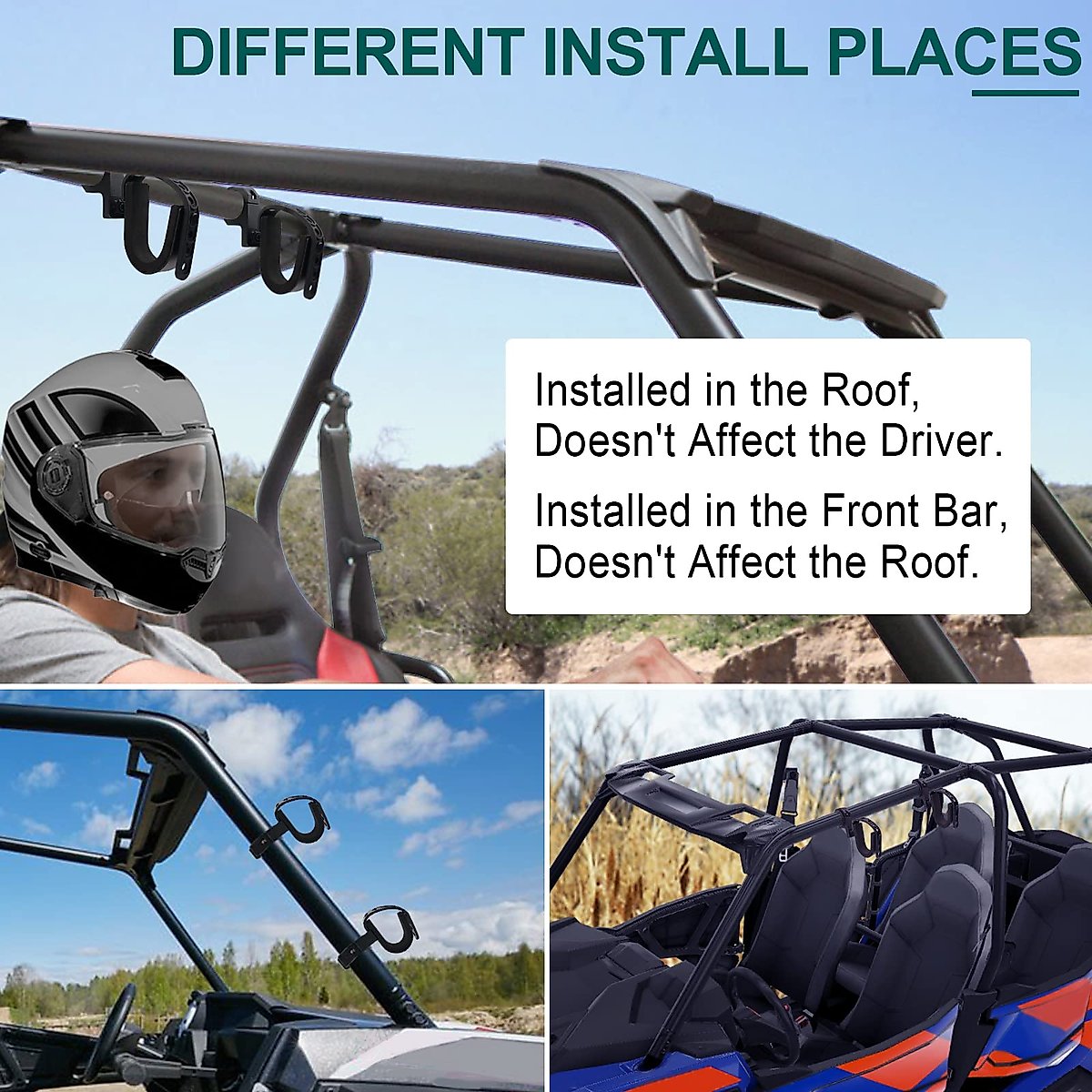 UTV Gun Holders 2 Sets - StarknightMT Roll Bar Tool Gun Racks Fits 1 1.5 1.75 2 Inches Roll Bar, Compatible with Polaris RZR Ranger Can-Am Kawasaki Snowmobile Golf Cart