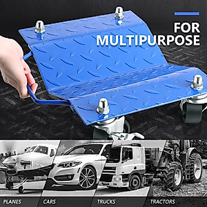 DNA MOTORING 4-Pack Tire Wheel Dolly Vehicle Wheels Dollies Movers Skates Car Tire Repair Slide Tools, 6000 lbs Capacity, Blue, TOOLS-00299