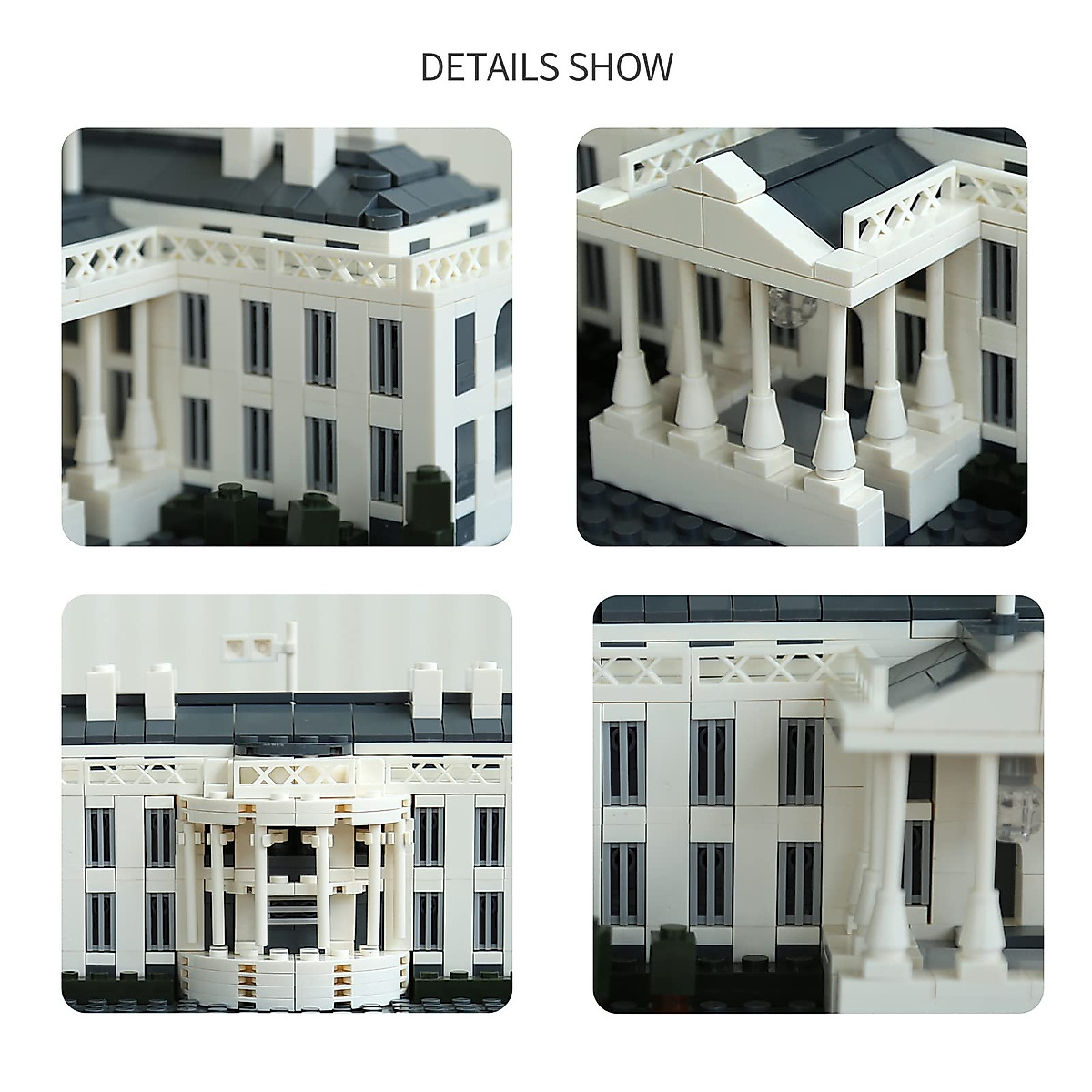 WANGE Building Block Toys The White House Model (770 Pieces) The World's Great Architecture Series Collectible Famous Landmarks Excellent Gift for Teens and Adults