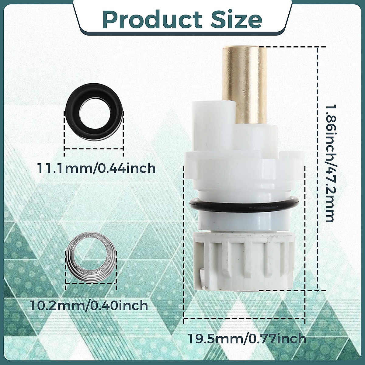 RP25513 Faucet Stem Assembly, Replacement Kit for Two Handle Faucet Repair Kit with RP4993 Seats and Springs, Cartridge for Kitchen Faucet Repair Kit, 4 Pack