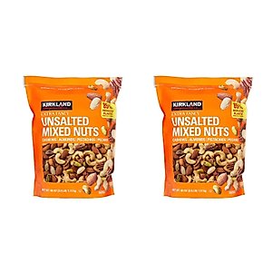 Kirkland Signature QNKDQK Extra Fancy Unsalted Mixed Nuts 2.5 (LB), 2 Pack of 40 Ounce, 99451458768