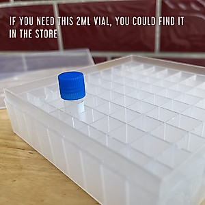 LLERRA 2 ML Cryovial Storage Box Holds 81 Cryo Tubes, Rack