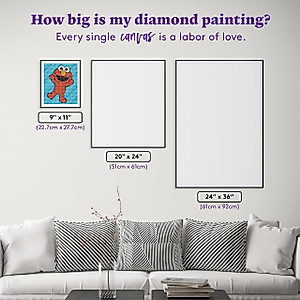 DIAMOND ART CLUB Sesame Street ELMO Canvas Diamond Painting Kit, Round 5D Diamond Art for Adults and All Ages, 9" x 11" (22.7 x 27.7 cm)