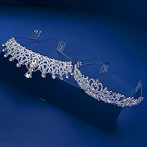 2 Pack Tiara Crown Jewelry Gift for Women Girls, Headband Headpiece Silver Crystal Rhinestone Diadem Princess Birthday Yallff Crown with Comb, Bridal Wedding Party Bridesmaid Prom Pageant Gift.