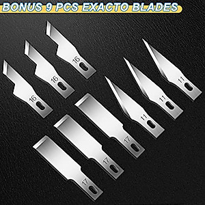 DIYSELF Exacto Knife with 9PCS Blades Refills (#11, 16, 17), Craft Knife Set, Hobby Knife for Carving, Cutting, Precision Knife for Art, Craft, Model Making (Purple)