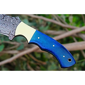 Ottoza Tracker Knife & Bone Handle - Damascus Hunting Knife - Horizontal Carry Knife Sheath 198
