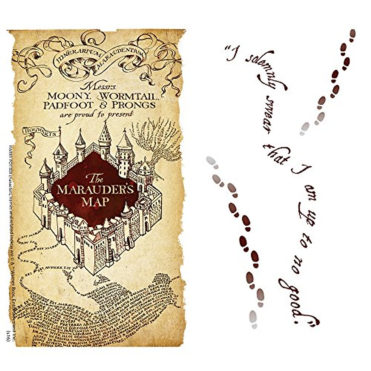 Tervis Harry Potter The Marauder's Map Made in USA Double Walled Insulated Tumbler Travel Cup Keeps Drinks Cold & Hot, 24oz Water Bottle, Classic