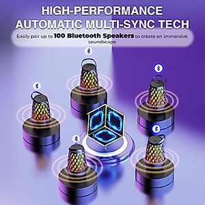 IXTECH Outdoor Bluetooth Speakers, Waterproof Portable Bluetooth Speaker Wireless with Lights, Outdoor Gifts for Dads Mom, Multi-Sync Wireless Connection, Lantern Speakers Mountable, 2 Pack