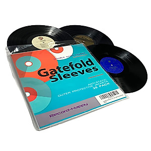 Gatefold Vinyl Records Outer Sleeves – 12 inch Double Sided Protective LP Album Covers 3 Mil Poly Clear Plastic Vinyl Record Storage Jackets - 25 Pack