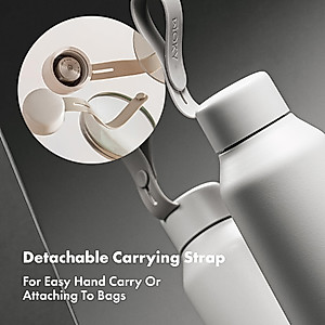 WOKY TIKO 17oz Titanium Ceramic Tumbler - Double-Layer Stainless Steel Insulated Water Bottle, Vacuum Structure Design with Titanium Lid & Silicon Carry Strap - Perfect for Gym, Travel & Everyday Use