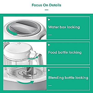 TLGREEN Baby Food Maker Steamer and Blender | Baby Puree Maker with Self Cleans | Baby Food Warmer Mills Machine | Auto Cooking & Grinding | Anti Waterproof Drying System | Touch Screen Control White
