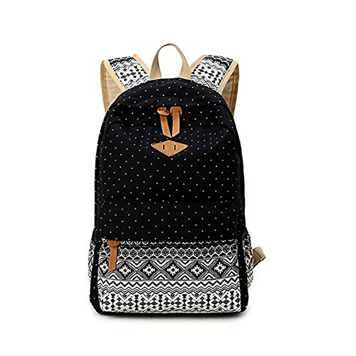 Canvas Dot Backpack Cute Lightweight Teen Girls Backpacks School Shoulder Bags Backpack 4pcs