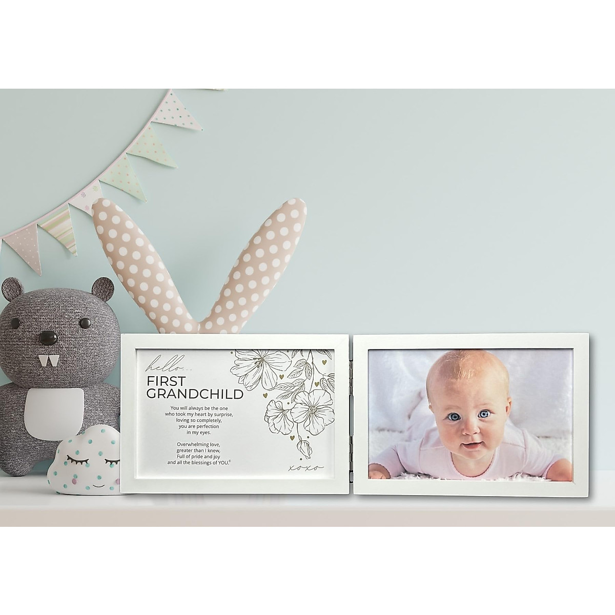 First Grandchild Gift for New Grandparents - Poetry Frame (White)