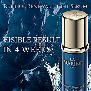 Pearl Retinol Serum - Anti Aging Treatment for Face - Vitamin C & E, Hydrolyzed Pearl and Jellyfish Extract - Reducecs Wrinkles, Fine Lines, Dark Spots, Age Spots, Sun Spots - LaMarine Skincare, 1oz