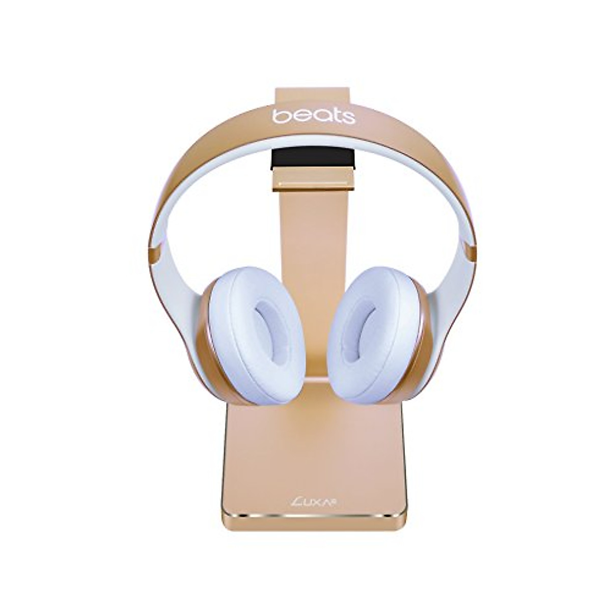 LUXA2 E-One Gold Solid-Metal Aluminum Universal Gaming Headphone Stand/Hanger/Holder for Headsets Display HO-HDP-ALE1GD-00
