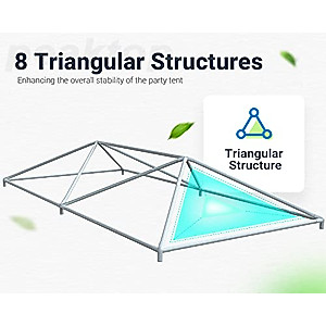 Peaktop Outdoor 10'x20' Heavy Duty Canopy Gazebo Outdoor Party Wedding Tent Pavilion with 4 Removable Side Walls