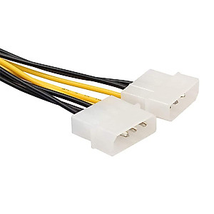 XIWU (4 Pack) 8 Pin PCIe to Dual 4 Pin Molex LP4 Power Cable Adapter (Video Graphics Card Power Cable)