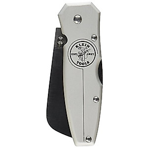 Klein Tools 44007 Electricians Knife, Lightweight Lockback Knife with 2-1/2-Inch Coping Blade and Silver Handle
