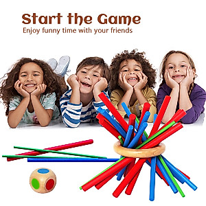 Figetget Keep It Steady Fun Family Games for Kids and Adults - Balance & Patience Training - Wooden Stick Toys for Creative Kids Games