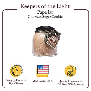 A Cheerful Giver — Gourmet Sugar Cookie - 34oz Papa Scented Candle Jar with Lid - Keepers of the Light - 155 Hours of Burn Time, Gift for Women, Brown