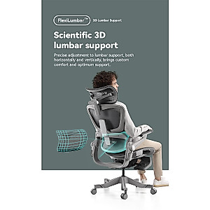 HINOMI H1 Pro 3D Lumbar Support Ergonomic Office/Gaming Chair - 5D Armrests Leg Rest Included Hybrid Mesh Relieve Back Pain, Foldable, Work from Home Office with Adjustable Headrest