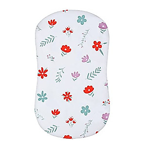Bassinet Sheet Floral, 33" X 17" Flexible for Different Cradle and Bassinet Mattress, Soft Breathable Universal Sheet for Rectangle, Oval, Hourglass Bassinet Mattress