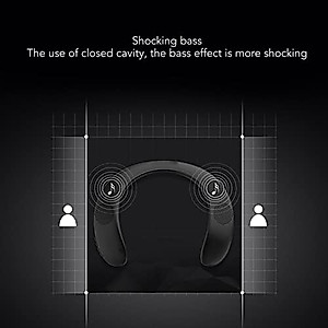 Neckband Bluetooth Speaker, Wireless Neck Wearable Speaker, 3D Stereo Surround Sound, FM Radio, Micro Memory Card, Built in Mic for Cycling, Hiking, Handsfree Call