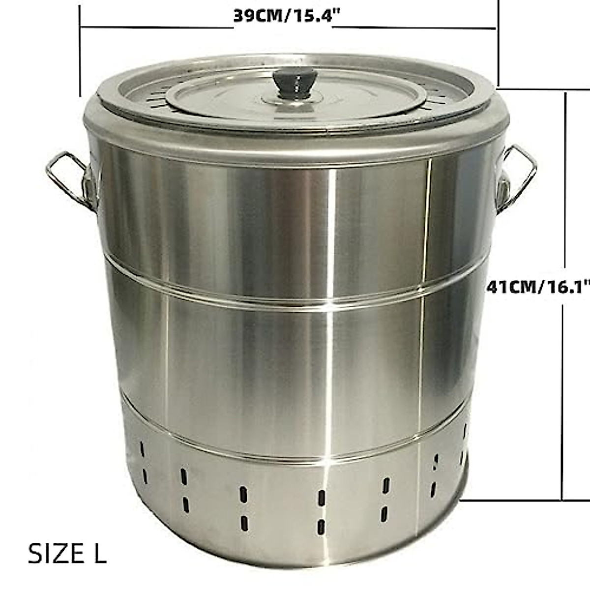 Smokeless Barbecue Hanging Grill With 28 Skewers Stainless Steel Charcoal BBQ Stove Charcoal Braised Grill Barrel Large Capacity Portable 360° All Round Roasting Oven (42cm*39cm (16.5''x15.4''))