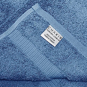 Chakir Turkish Linens 100% Cotton Premium Turkish Towels for Bathroom | 27'' x 54'' (4-Piece Bath Towels - Wedgewood)