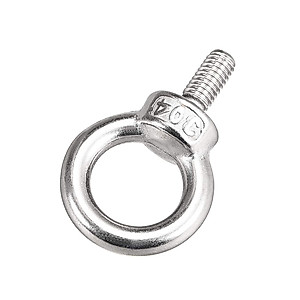 uxcell Lifting Eye Bolt M6 x 12mm Male Thread 304 Stainless Steel for Hanging, Pack of 4